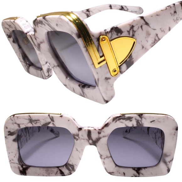 Kiss | Accessories | Faux Marble And Gold Chunky Rap Shades Bold And ...
